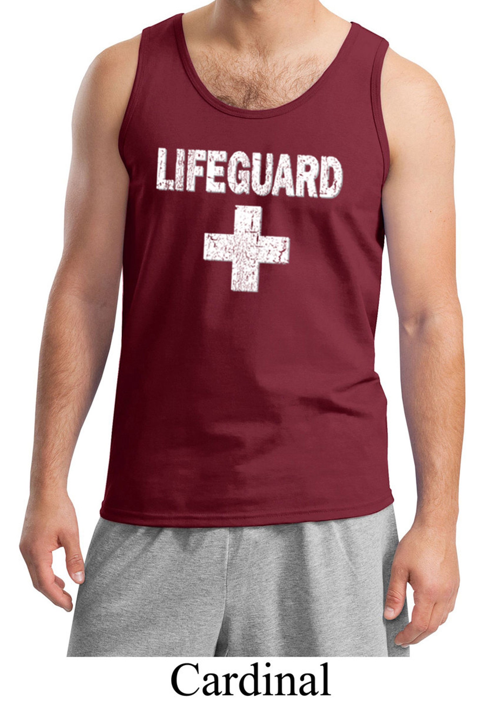 Men's Distressed Lifeguard Tank Top - Etsy