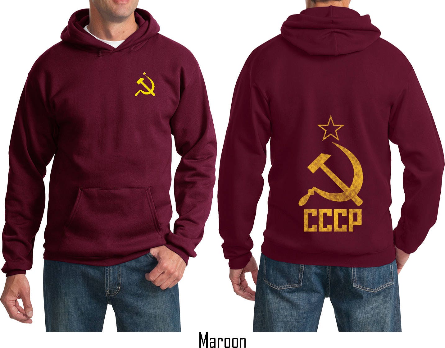 Distressed CCCP Front & Back Print Adult Unisex Hoodie - Etsy