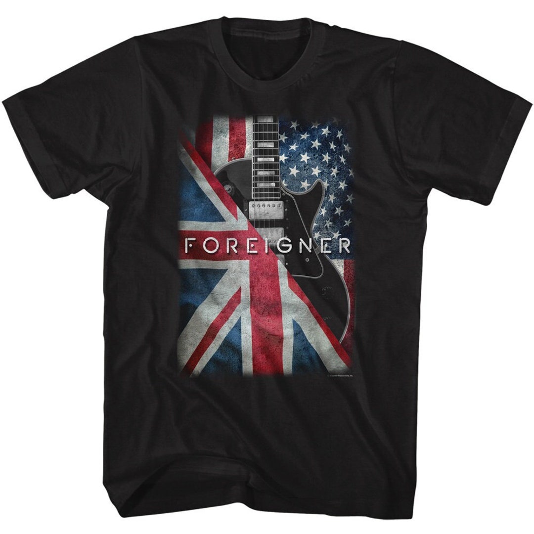 Foreigner Dual Flag Logo Black Shirts - Etsy