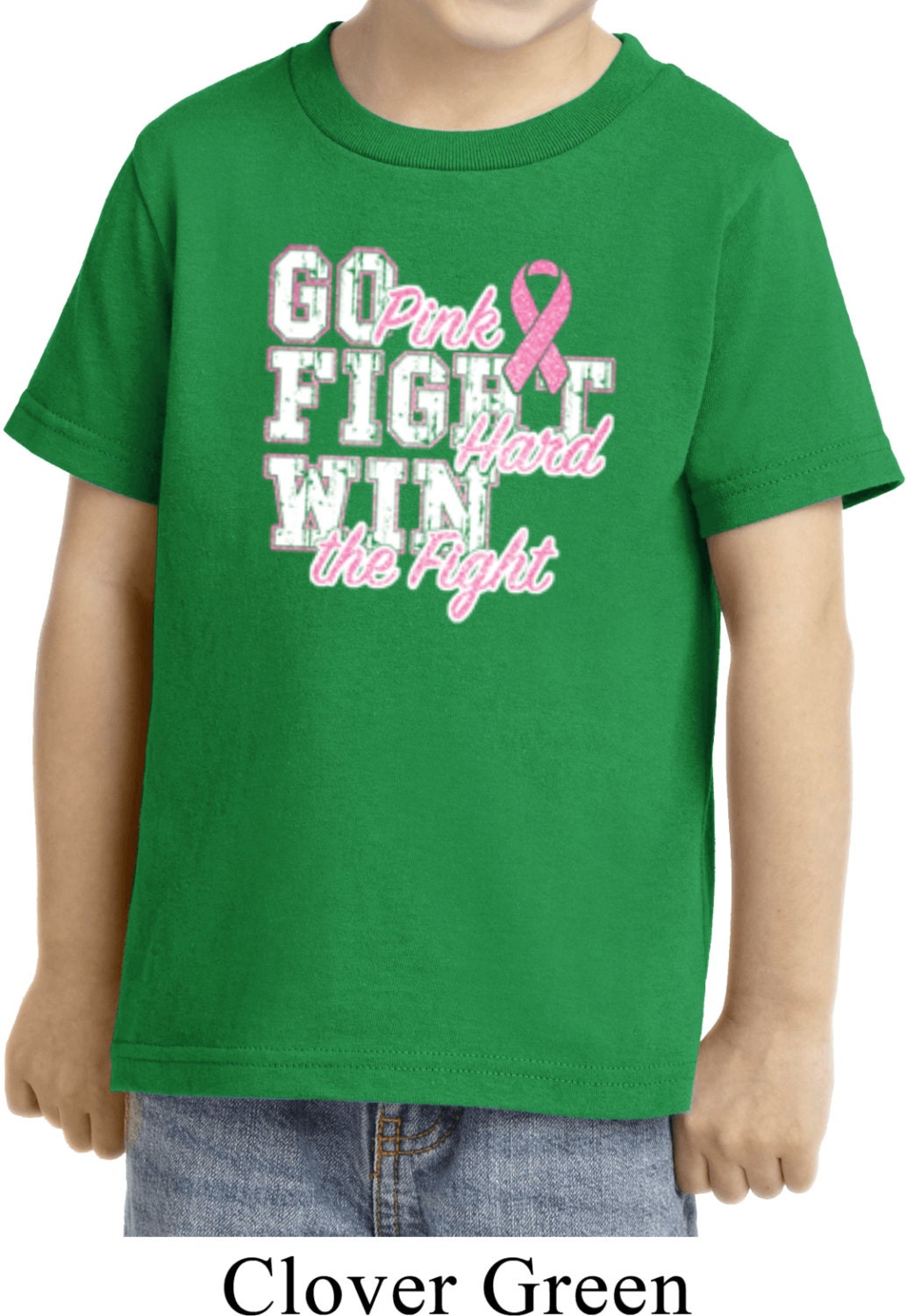 Go Pink Fight Hard Win the Fight Toddler Breast Cancer Awareness Shirt ...