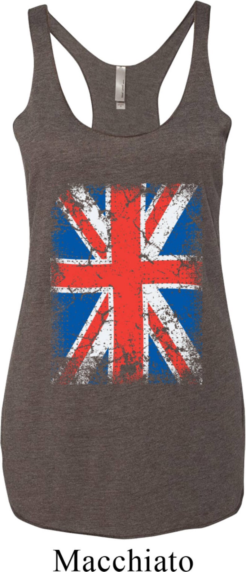Distressed Union Jack Ladies Tri Blend Racerback Tank Top - Etsy