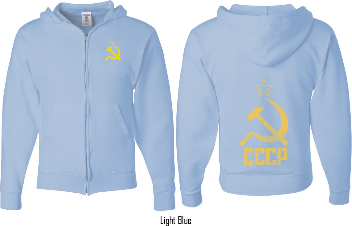 Distressed CCCP Front & Back Print Adult Unisex Full Zip Hoody CCCP-FB ...
