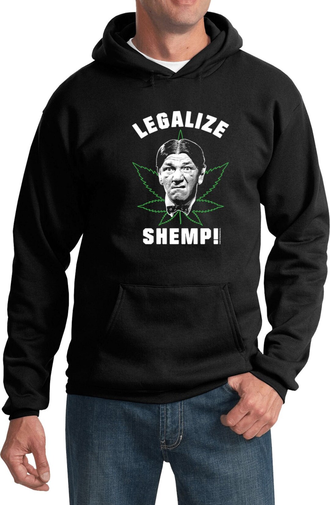 The Three Stooges Legalize Shemp Adult Black Unisex Hoodie 26285ED2 ...