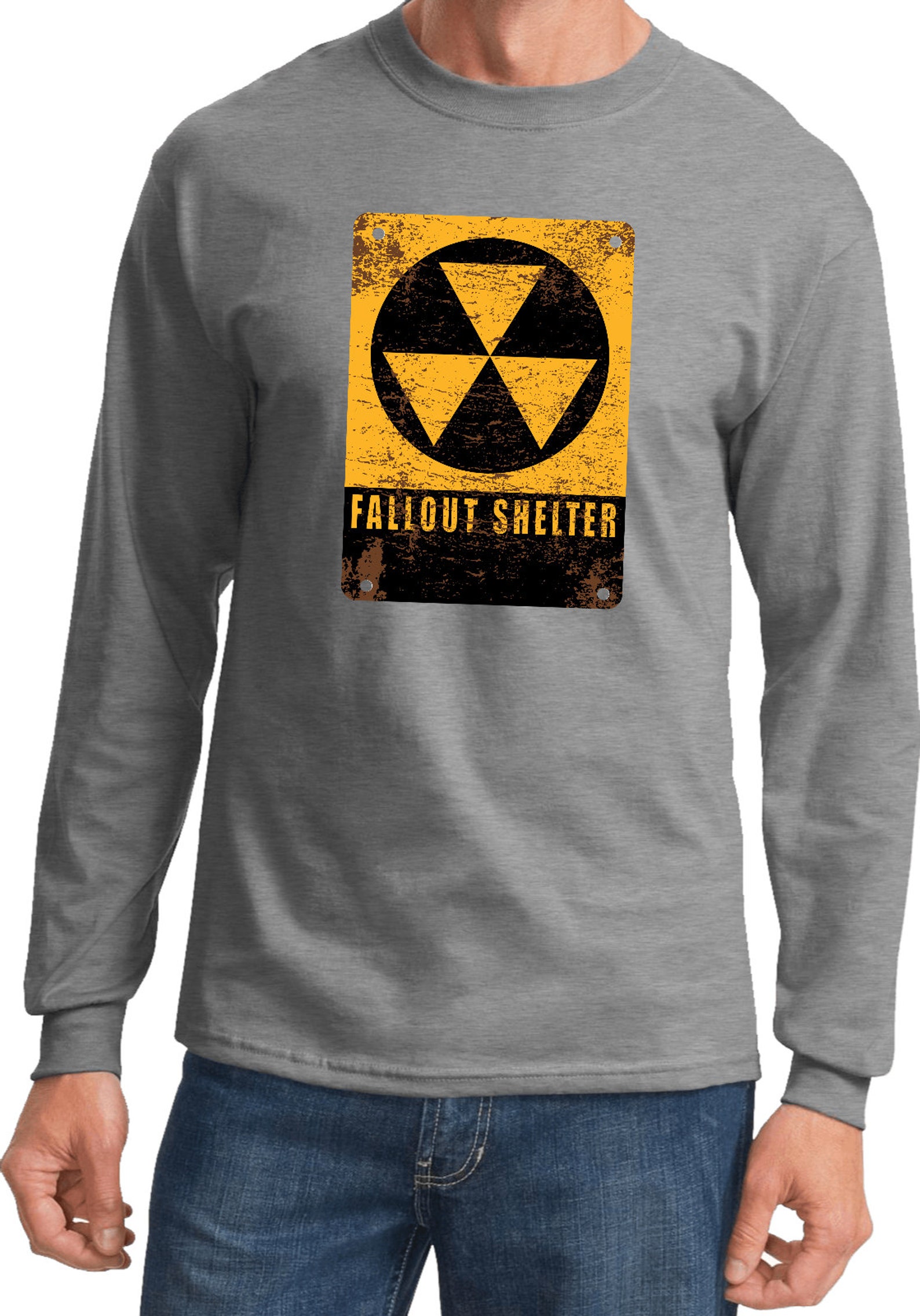 Radioactive Fallout Shelter Long Sleeve Tee T-shirt SHELTER-PC61LS - Etsy