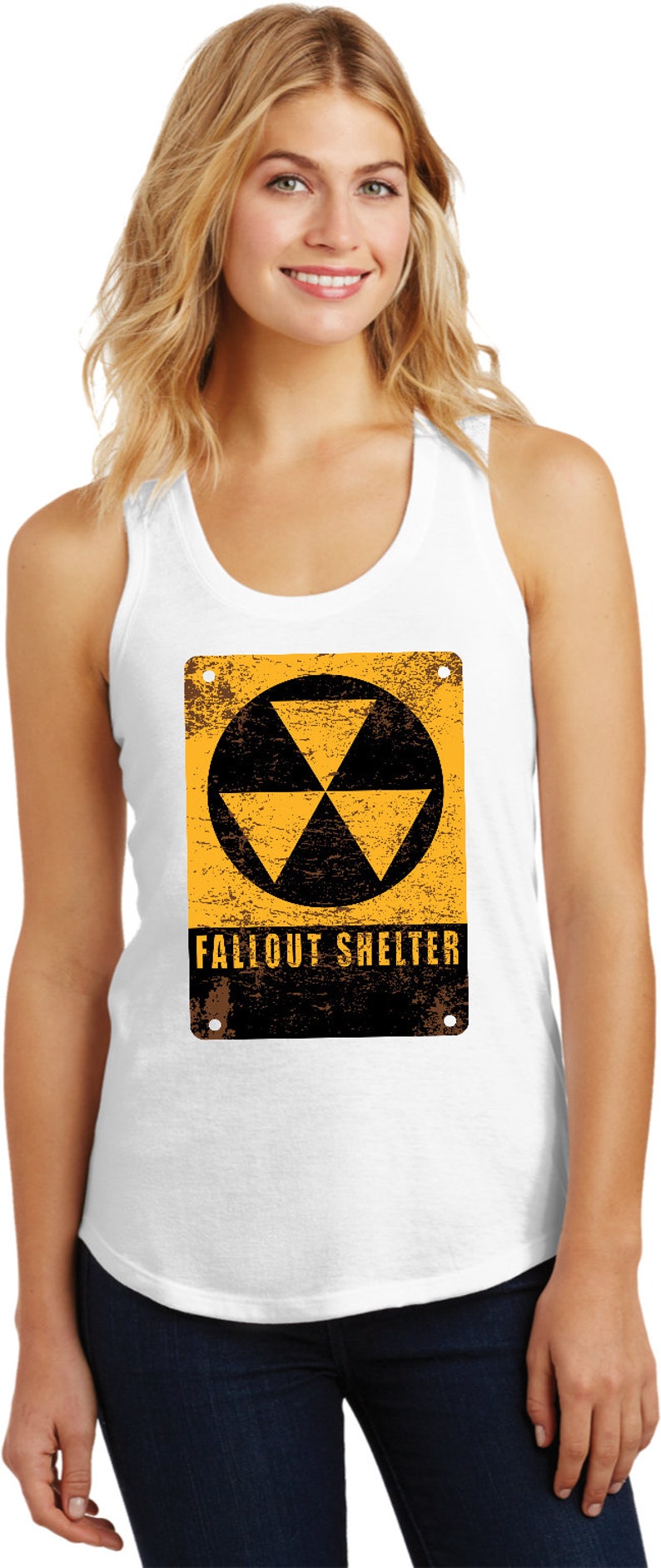 Radioactive Fallout Shelter Ladies Racer Back Tank Top - Etsy