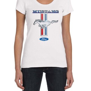 Ladies Ford Mustang Shirt Mustang Stripe Scoop Neck Tee T-shirt 13732D1 ...