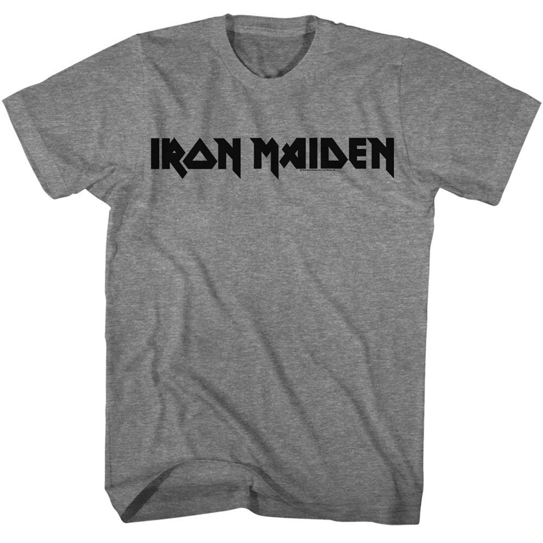 Iron Maiden Black Text Heather Gray Shirts - Etsy