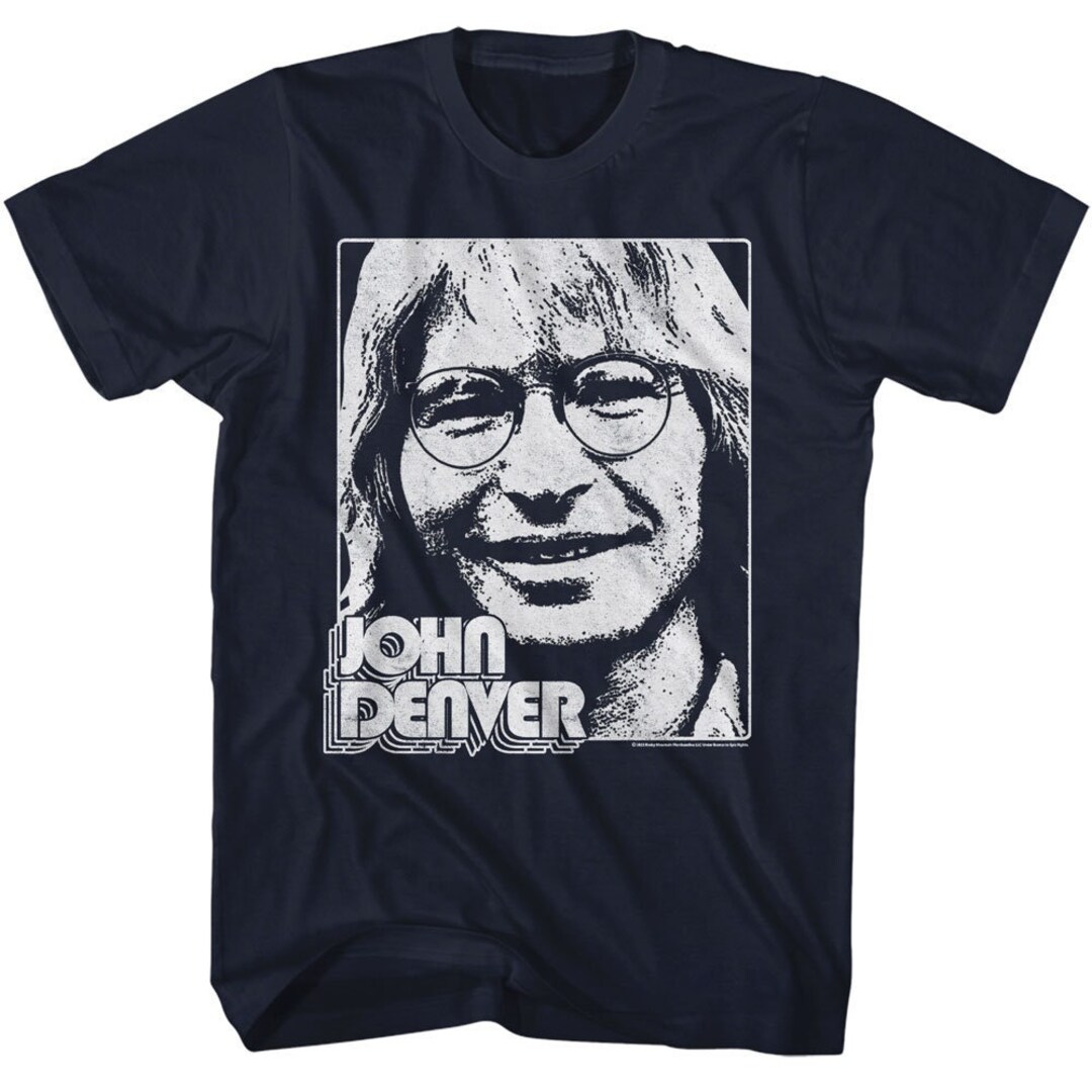 John Denver Face Logo Navy Blue Shirts - Etsy