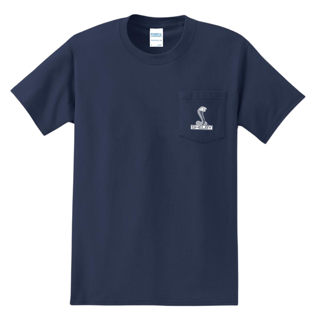 Men's Shelby Cobra Pocket Print Navy Blue Pocket Tee T-shirt 18149E2 ...