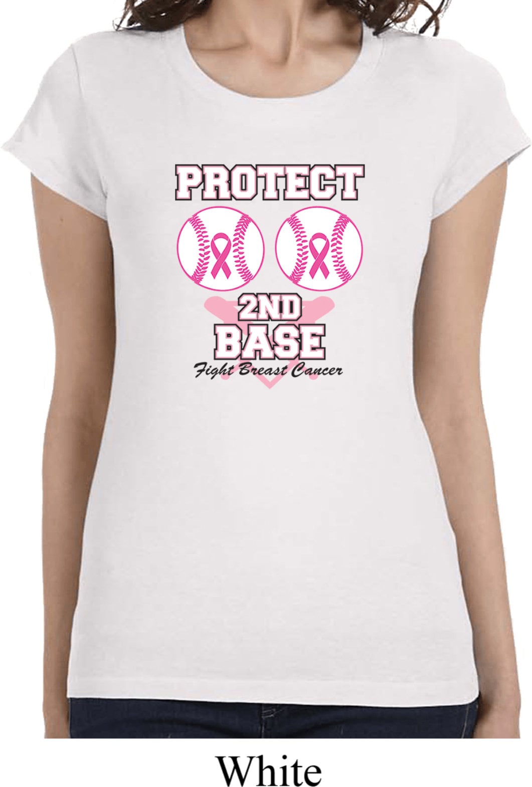 Protect 2nd Base Ladies Breast Cancer Awareness Longer Length | Etsy