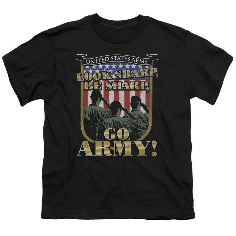 U.S. Army Look Sharp Be Sharp Go Army Kid's Black | Etsy