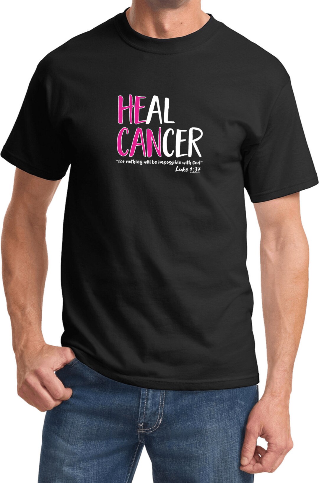 Breast Cancer Awareness He Can Heal Cancer T-shirt 22391EL4-PC61 - Etsy