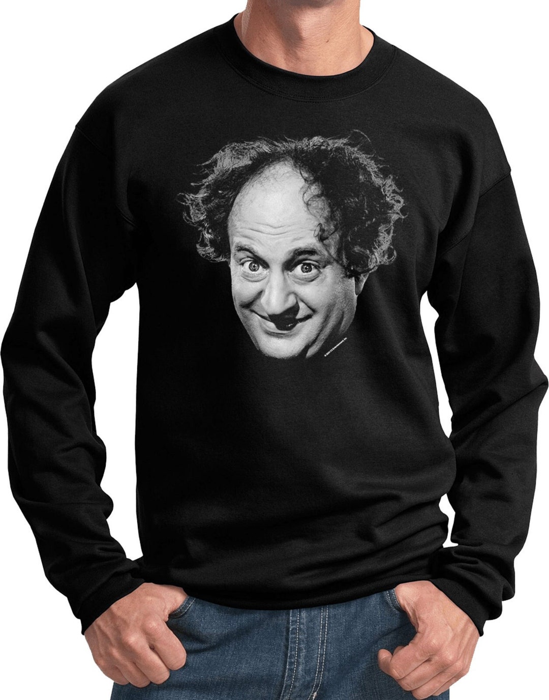 The Three Stooges Larry Face Black Sweatshirt 26287ED1-PC90 - Etsy
