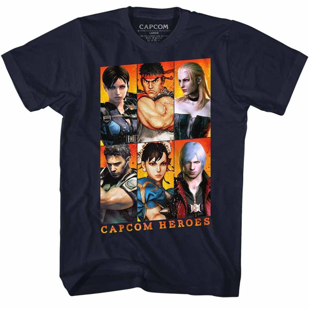 Capcom Heroes Adult Navy Blue Shirts - Etsy