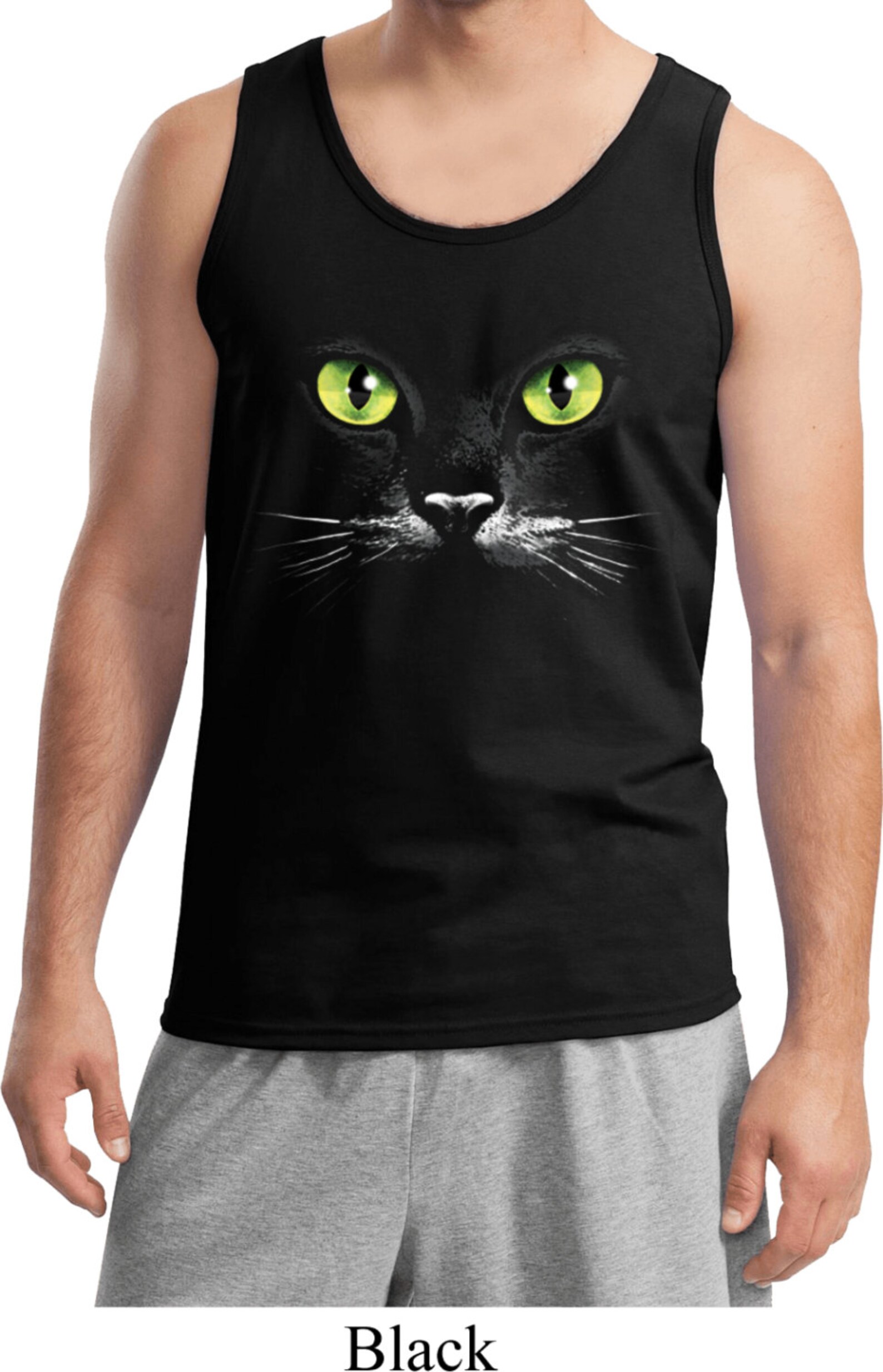 Men's Halloween Black Cat Tank Top 07268D4-2200 - Etsy