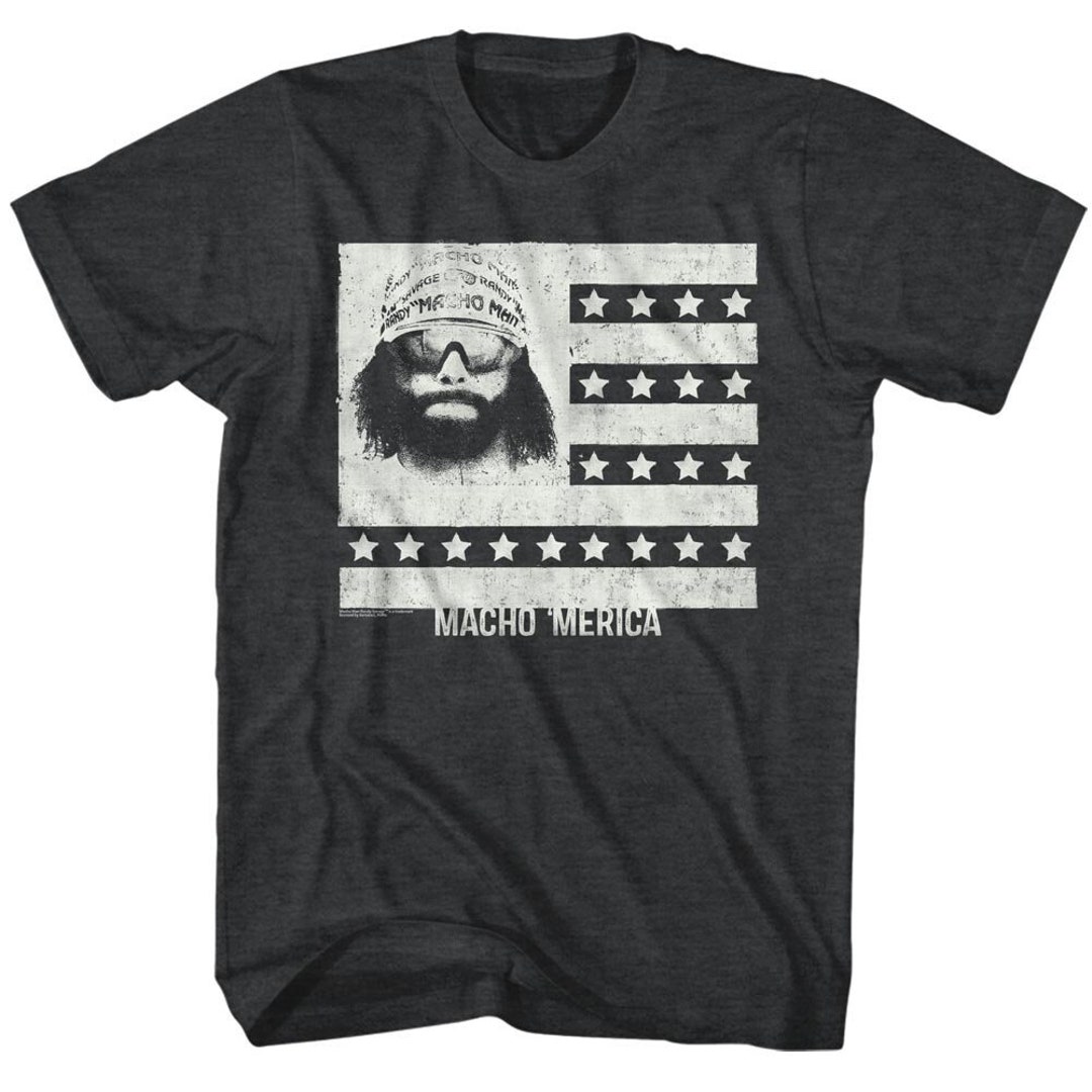 Macho Man Merica Man Heather Black Shirts - Etsy