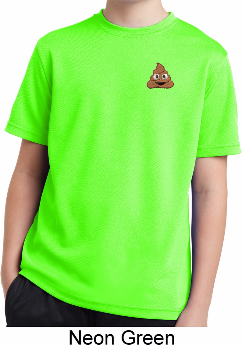Poop Emoji Patch Pocket Print Kid's Moisture Wicking Tee | Etsy