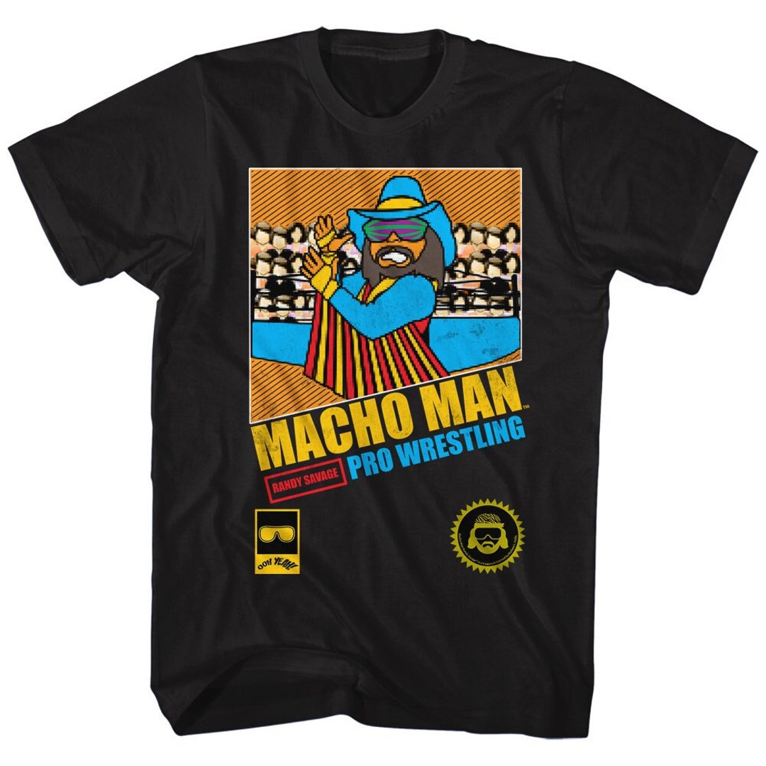 Macho Man Pro Wrestling Cartoon Logo Black Shirts - Etsy