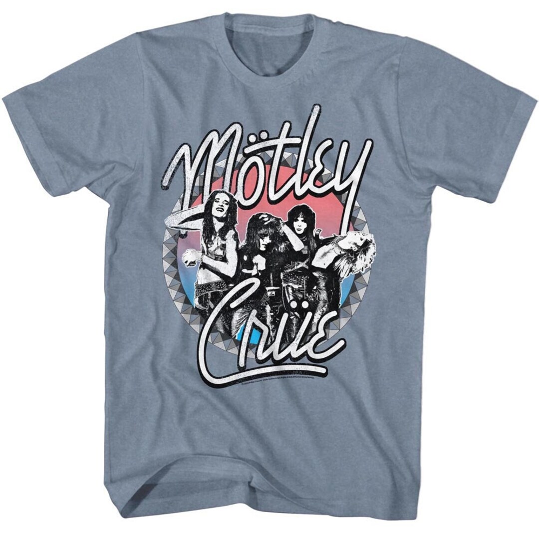 Motley Crue Studded Circle Denim Blue Shirts - Etsy