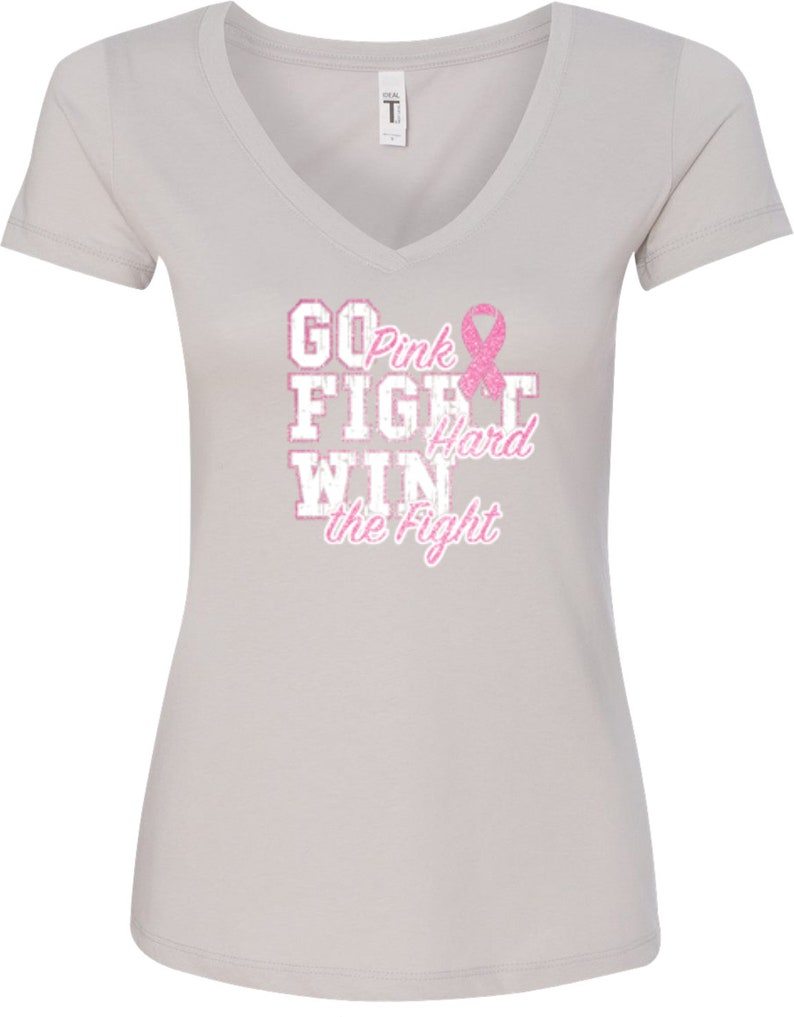 Go Pink Fight Hard Win the Fight Ladies Breast Cancer - Etsy