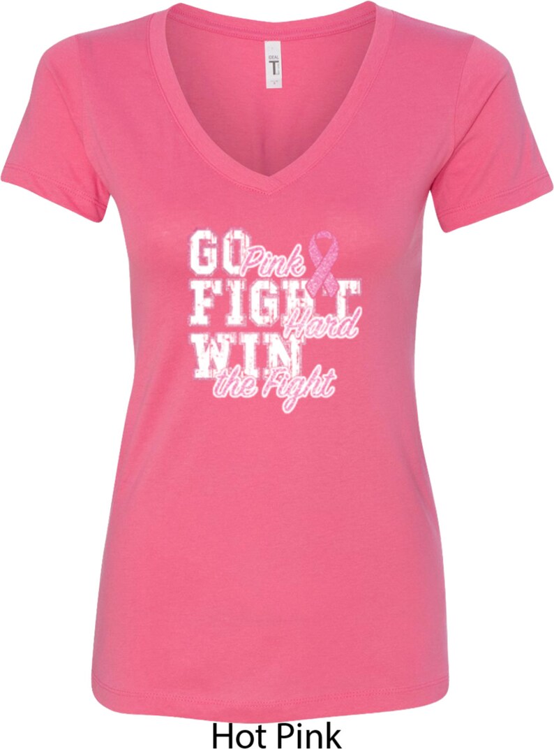Go Pink Fight Hard Win the Fight Ladies Breast Cancer - Etsy