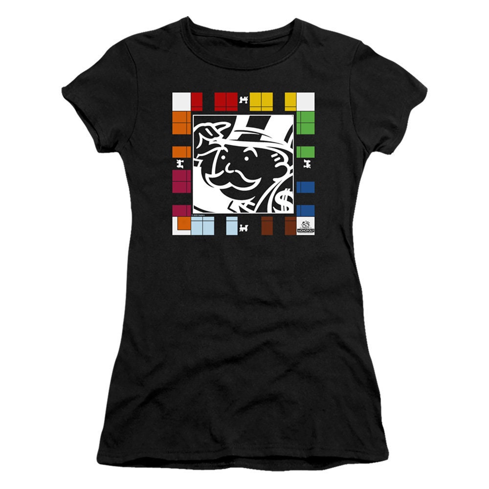 Monopoly Game Board Juniors and Women Black T-shirts - Etsy