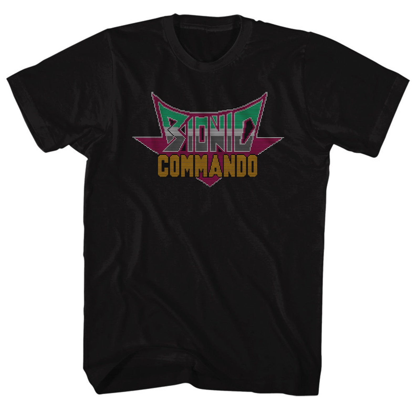 Bionic Commando Pixel Logo Adult Black Shirts | Etsy