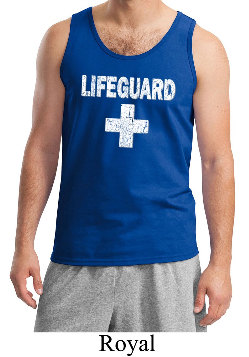 Men's Distressed Lifeguard Tank Top - Etsy