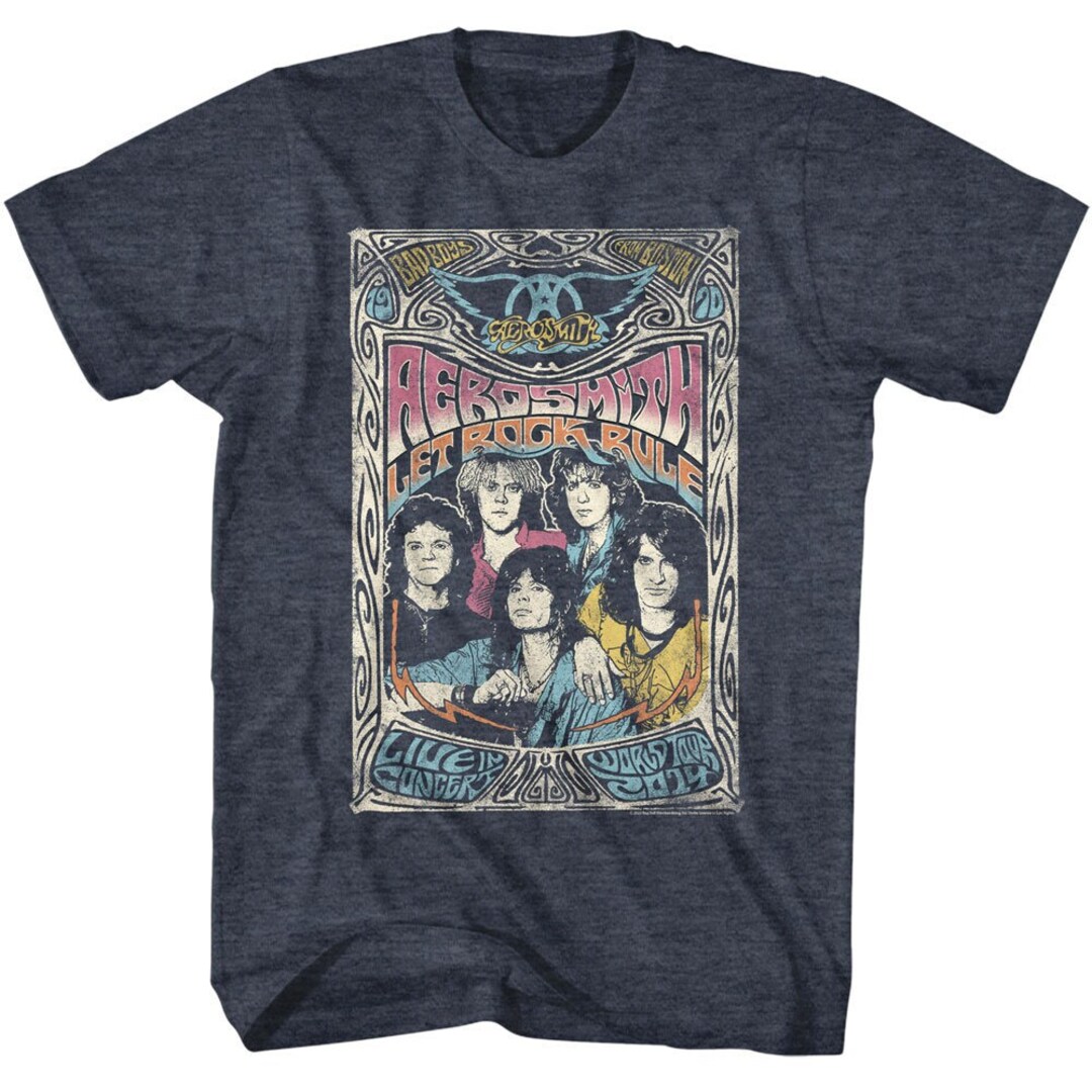 Aerosmith Let Rock Rule Navy Heather Shirts - Etsy