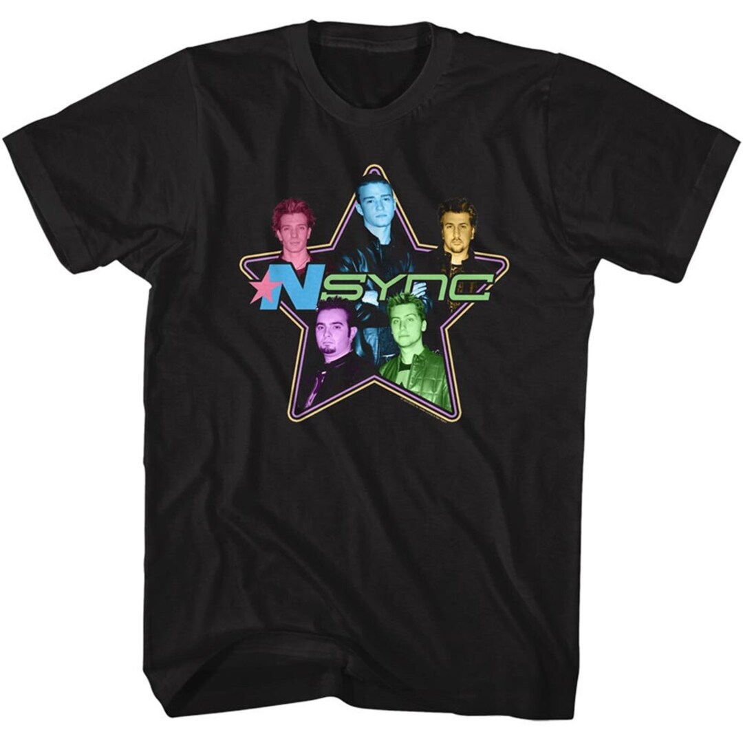 NSYNC Star Colors Logo Black Shirts - Etsy