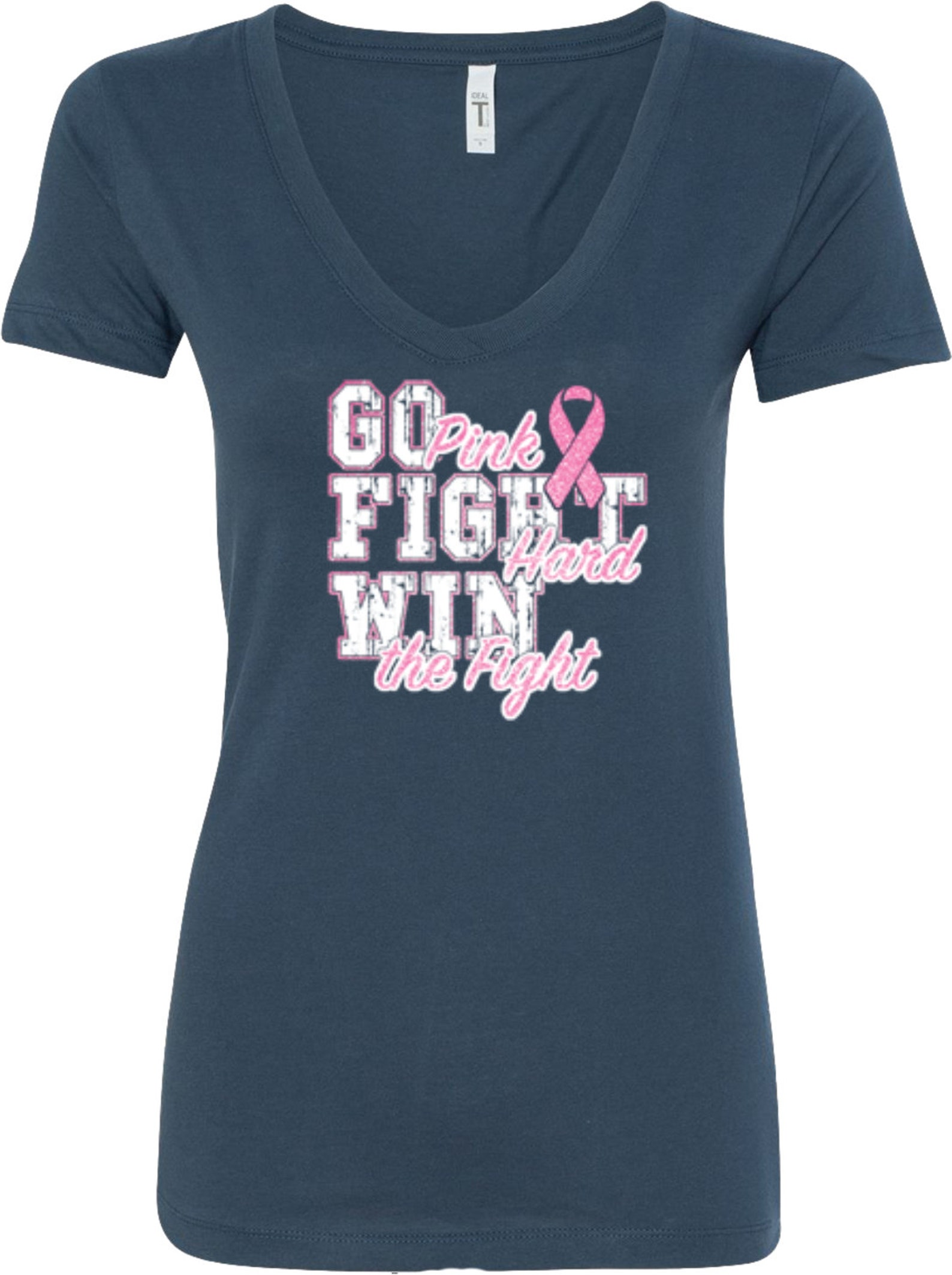Go Pink Fight Hard Win the Fight Ladies Breast Cancer - Etsy