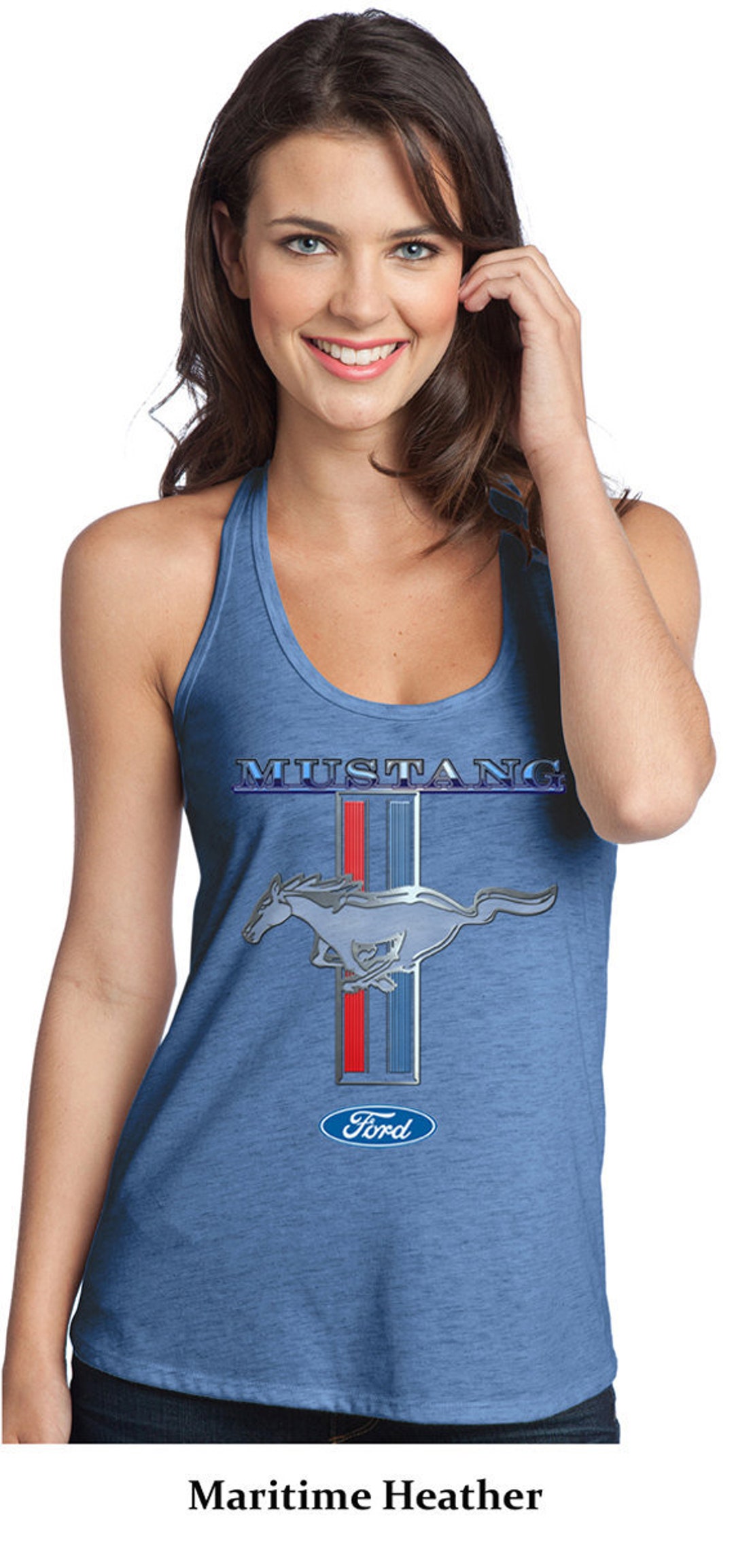Ladies Ford Tanktop Mustang Stripe T-back Tank Top 13732D1-DT250 - Etsy