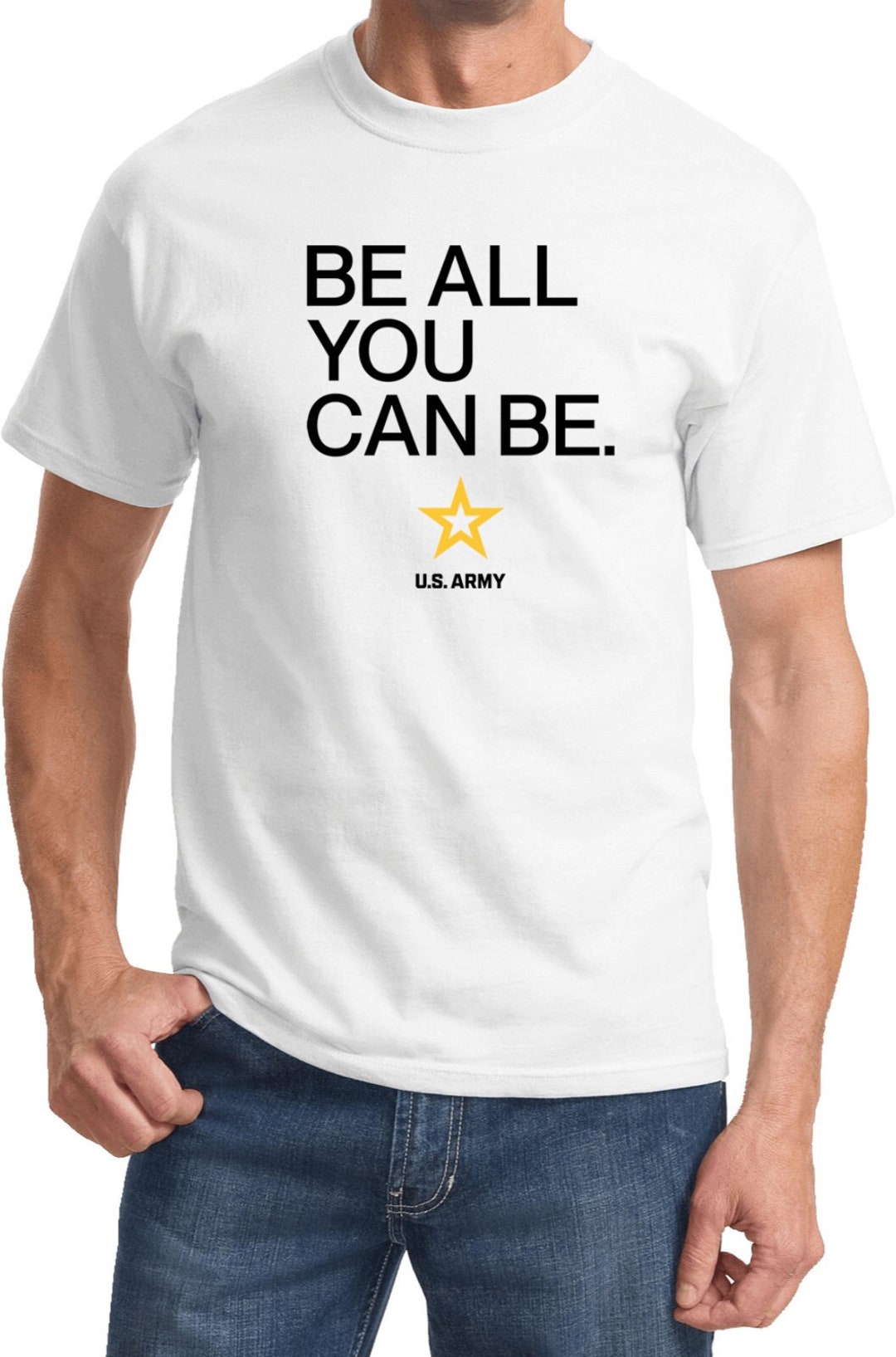 US Army Be All You Can Be Black Print T-shirt 25090ED2-PC61 - Etsy Canada