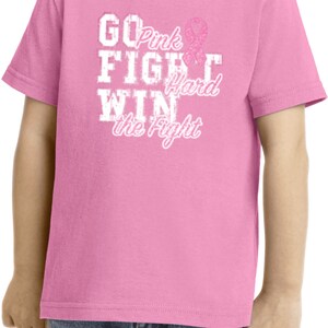 Go Pink Fight Hard Win the Fight Toddler Breast Cancer Awareness Shirt ...