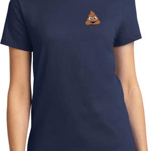 Ladies Poop Emoji Patch Pocket Print Tee T-shirt POOP-PP-LPC61 - Etsy