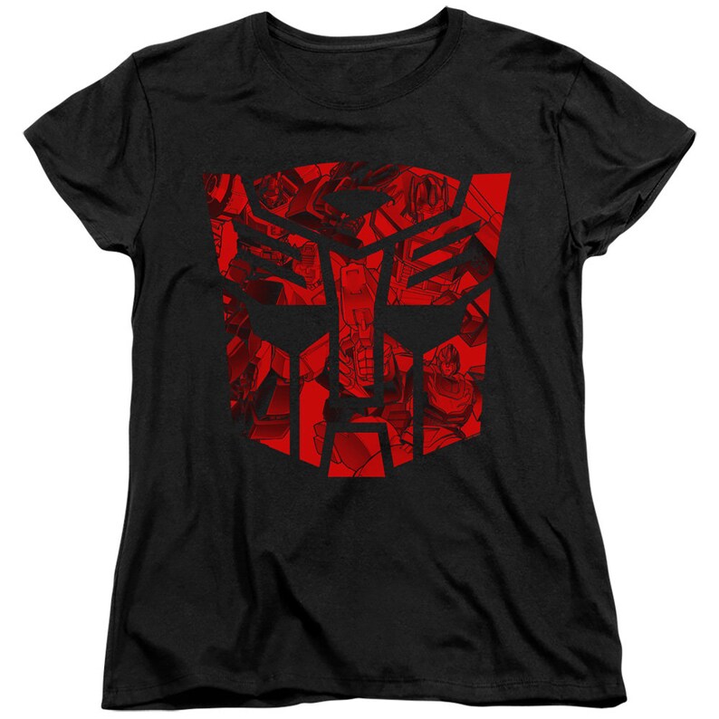 Transformers Imprinted Autobot Logo Juniors and Women Black | Etsy