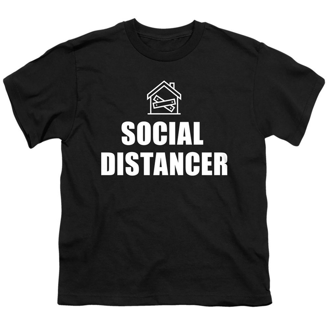 Social Distancer Kid's Black T-shirts - Etsy
