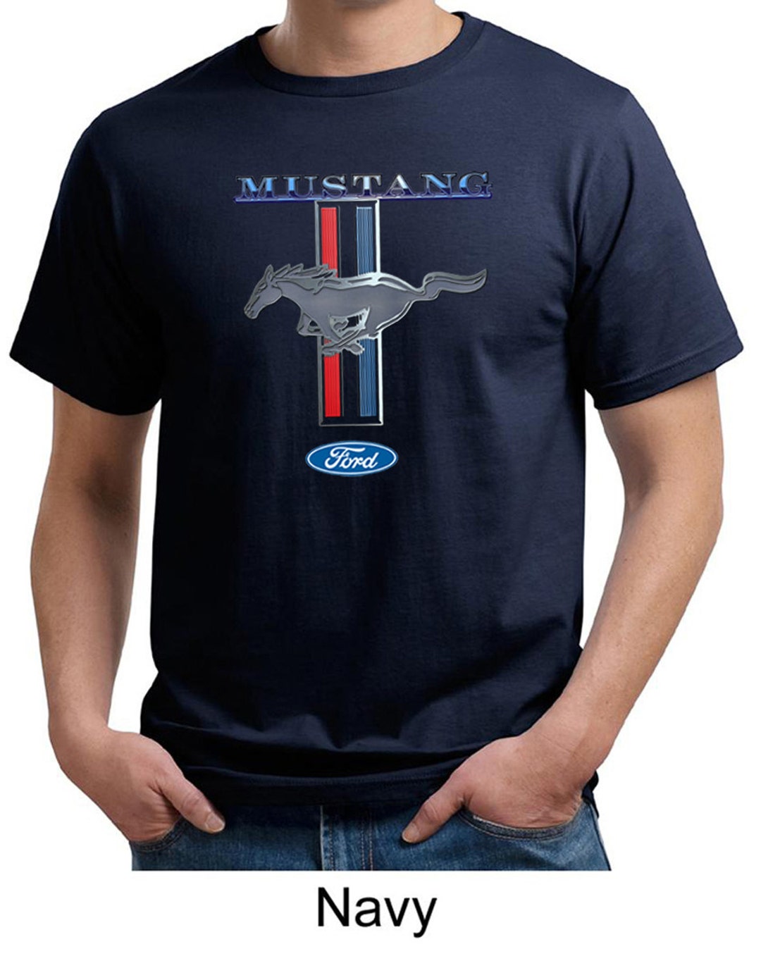 Men's Ford Mustang Shirt Mustang Stripe Organic Tee T-shirt 13732D1 ...