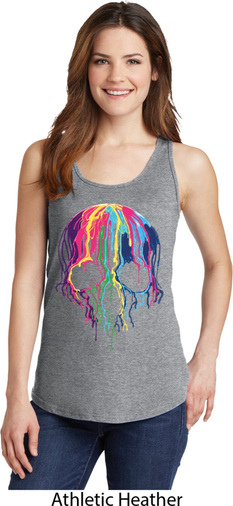 Ladies Halloween Melting Skulls Tank Top 19423NBT2-LPC54TT - Etsy