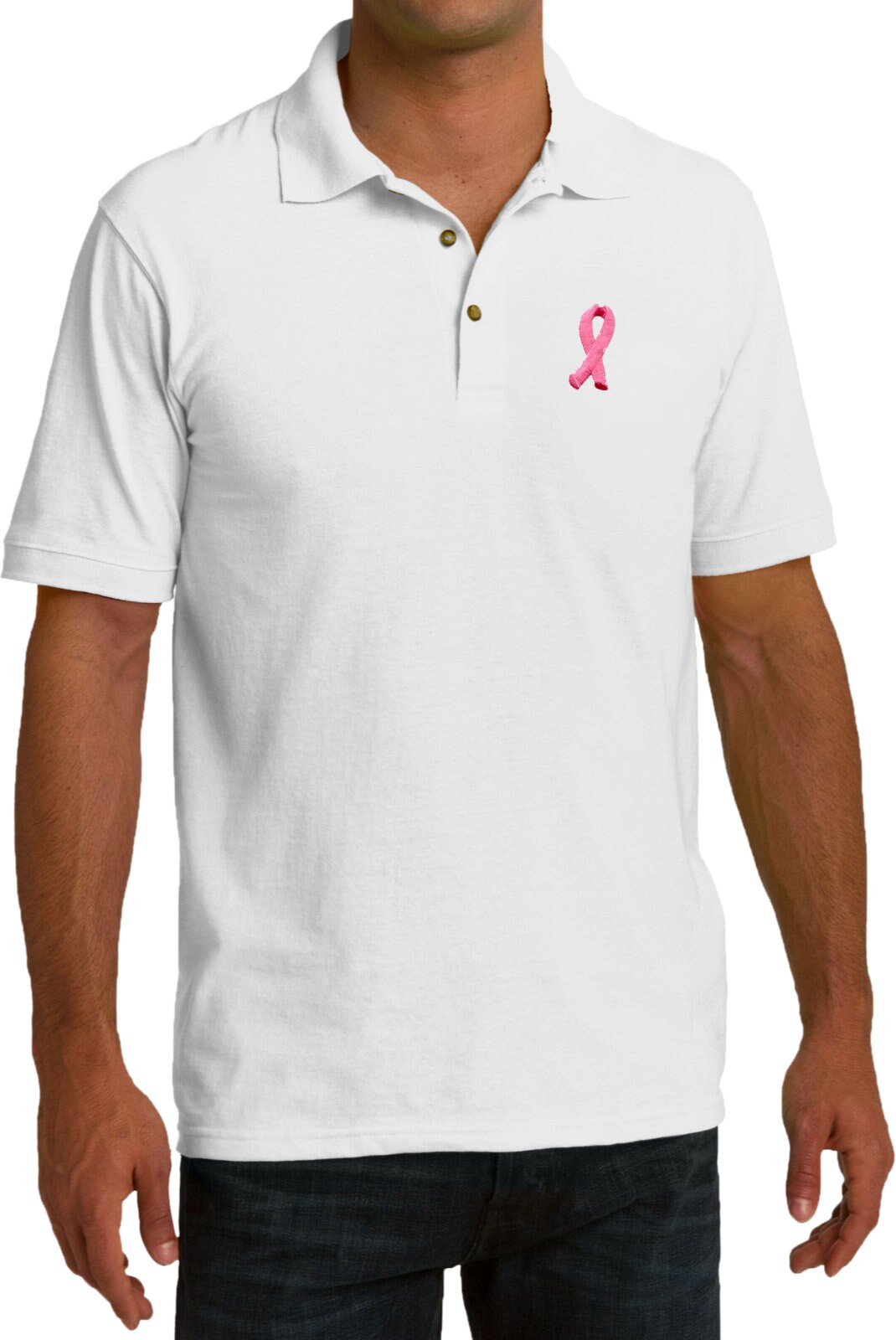 Men's Breast Cancer Awareness Embroidered Pink Ribbon - Etsy