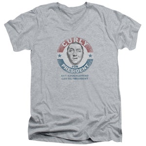 Three Stooges Curly Knucklehead President Athletic Heather Shirts - Etsy