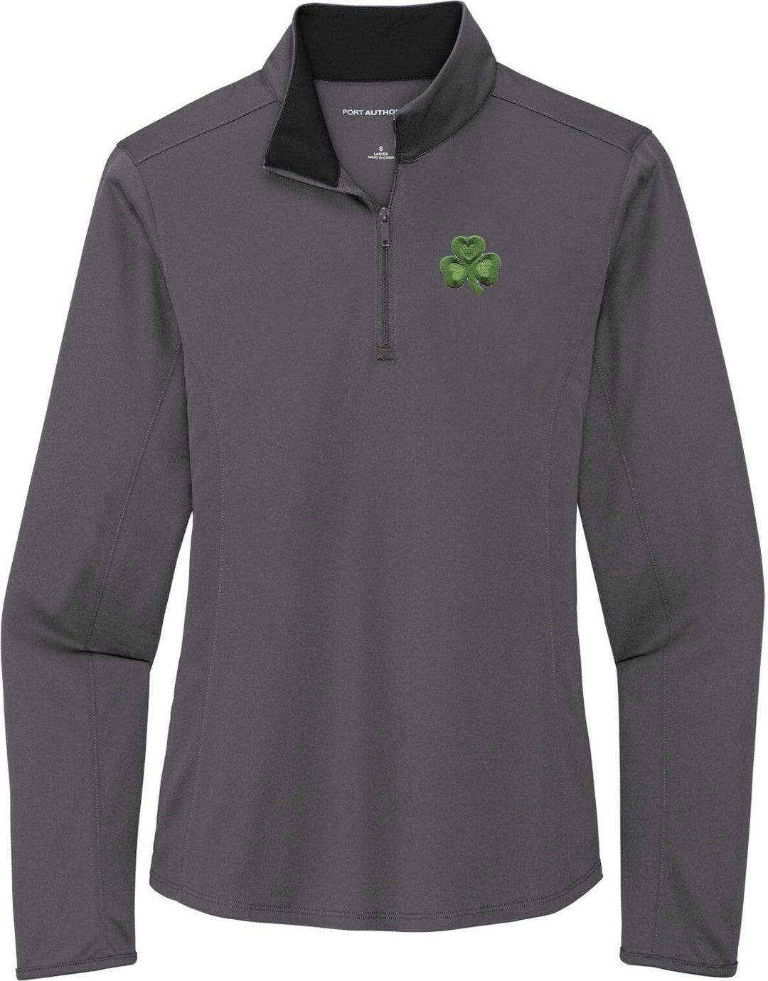 Minimal Shamrock Quarter Zip Womens Pullover Neutral Sweatshirt Preppy ...