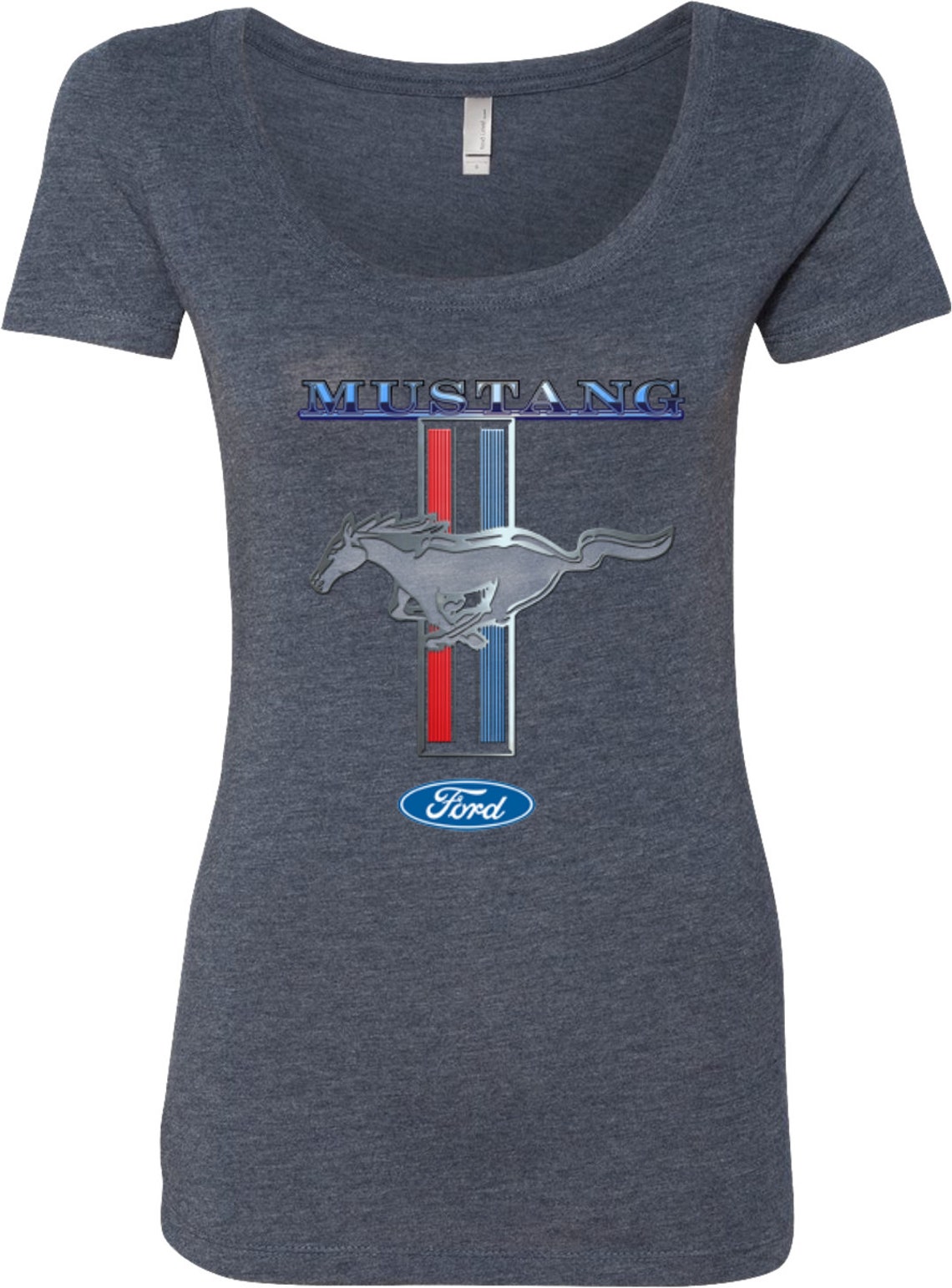 Ford Mustang Stripe Ladies Scoop Neck Shirt 13732D1-6730 - Etsy