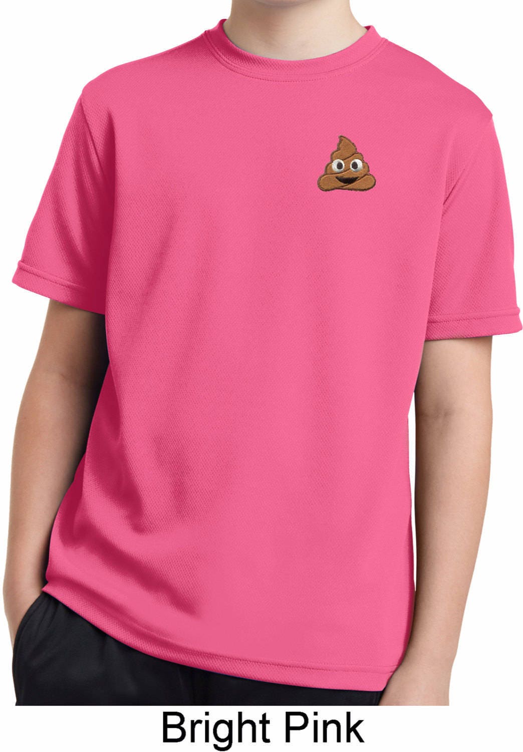 Poop Emoji Patch Pocket Print Kid's Moisture Wicking Tee T-shirt POOP ...