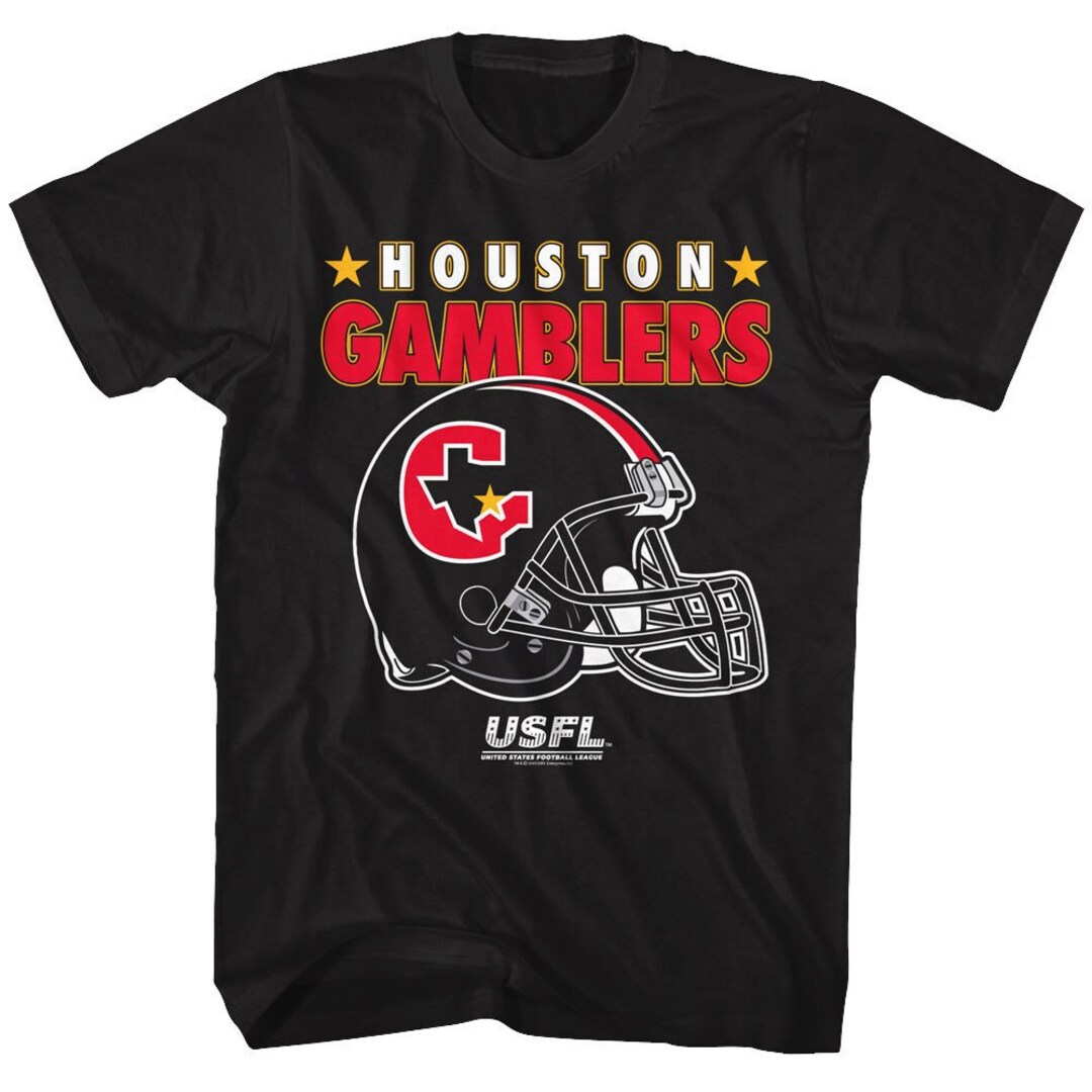 USFL Houston Gamblers Helmet and Stars Black Shirts - Etsy