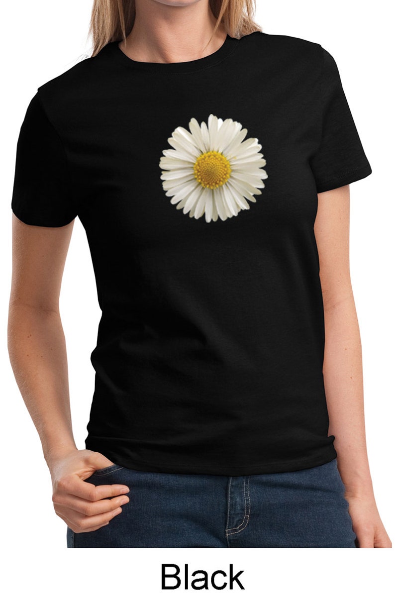 Ladies White Flower Daisy Shirt White Daisy Tee T-shirt | Etsy