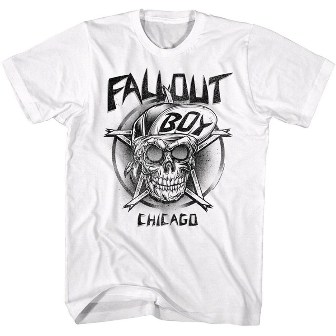 Fall Out Boy Chicago Skull and Star Logo White Shirts - Etsy