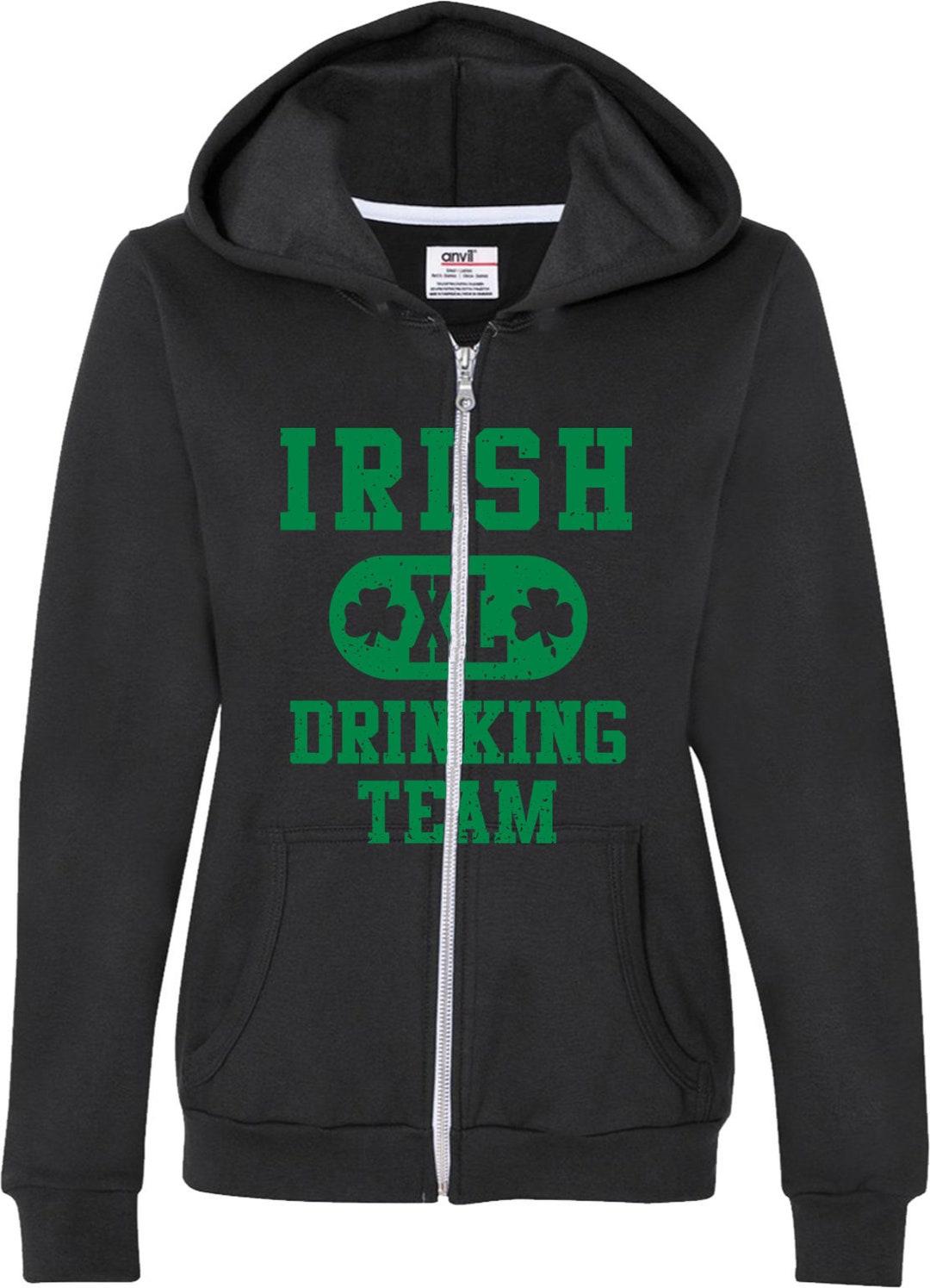 Irish Drinking Team Ladies St Patrick's Day Full Zip Hoodie A8727D ...