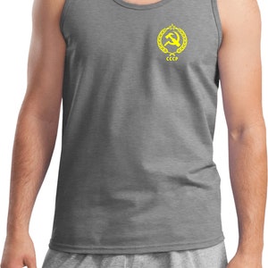 Men's Russian CCCP Crest Pocket Print Tank Top CCCPCREST-PP-2200 - Etsy