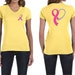 Pink Ribbon Heart Ribbon Front & Back Print Ladies Breast Cancer ...